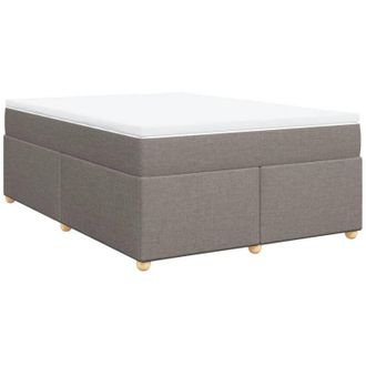 vidaXL Boxspringbett mit Matratze Taupe 160x200 cm Stoff Vidaxl