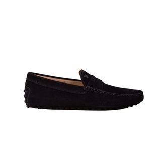 Tod's Homme, Chaussures, Noir, Taille: 43 EU Mocins en Cro&ucirc;te de Cuir avec Jambe D&eacute;corative