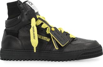 Off-white Mens High-Top Sneakers 3.0 Off Court Black Cow Hide Trainers
