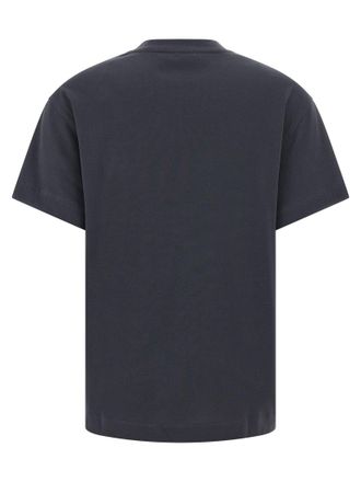 Brunello Cucinelli Cotton Jersey with Shiny Tab Detail T-shirt - Navy