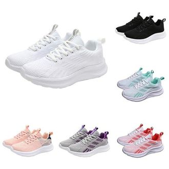 Generic Baskets de course &agrave; pied pour femme - Chaussures de sport l&eacute;g&egrave;res et respirantes en maille - Semelle souple antid&eacute;rapante, blanc, 36.5 EU