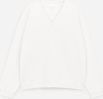 Arket Sweatshirt Mit V-Ausschnitt -Wei&szlig;