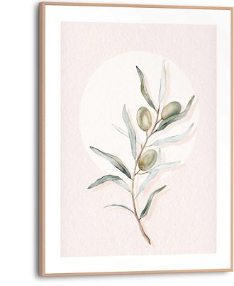 Reinders Gerahmtes Bild, Circle Olives, Wohnzimmer, Poster, Wanddeko, Room Decor, MDF, Gr&uuml;n, 40 x 30cm