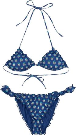 MC2 Saint Barth Bikini mit Blumen-Print - Blau