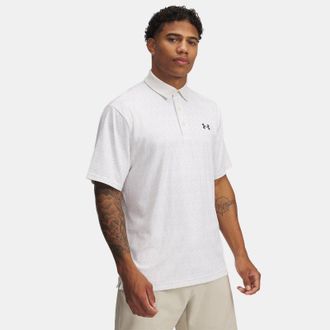 Under Armour Playoff 3.0 Poloshirt mit Druck f&uuml;r Herren Wei&szlig; / Wei&szlig; Clay / Downpour Grau XS