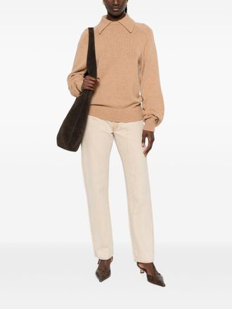 Khaite Womens Sweater Jackson Beige Wool-Cashmere