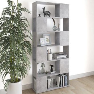vidaXL vidaXL Bücherregal Raumteiler Betongrau 80x24x186 cm Holzwerkstoff