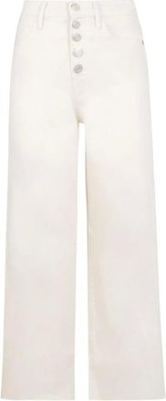 Frame Denim Femme, Pantalons, Blanc, Taille: W24 High Rise Wide Leg Button Fly Jeans
