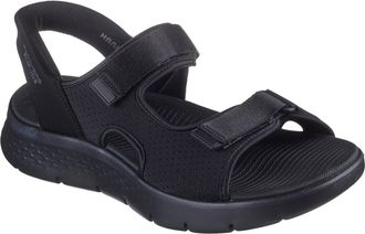 Skechers Herren Hands Free Slip-ins Go Walk Flex Easy Entry Sandal Sportsandale, Black and Lime Textile, 48 EU