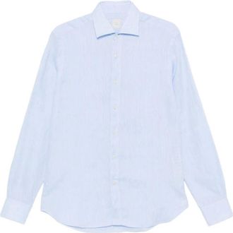120% Lino Homme, Chemises, Bleu, Taille: XL Chemise en lin coupe slim