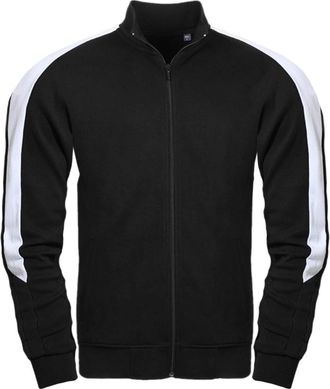 Spass Kostet Herren M&auml;nner Junge Trainingsjacke mit Streifen schwarz wei&szlig; Gr&ouml;sse M bis XXXL