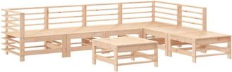 vidaXL Vidaxl - Salon de jardin 7 pcs en bois de pin massif - Canap&eacute;s modulables avec repose-pieds - Dimensions 57,5 x 63,5 x 60 cm - Capacit&eacute; 110 kg par