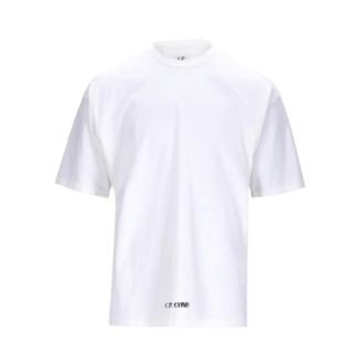 C.P. Company C.p. Company, Homme, Tops, Blanc, Taille: M T-shirt en coton &agrave; manches courtes