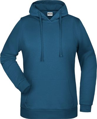 James & Nicholson Damen Basic Kapuzensweat - Leicht taillierter Kapuzenpulli mit angerauter Innenseite | Farbe: petrol | Gr&ouml;sse: 3XL