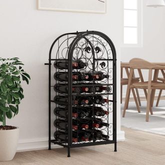 vidaXL vidaXL Weinregal f&uuml;r 33 Flaschen Schwarz 45x36x100 cm Schmiedeeisen