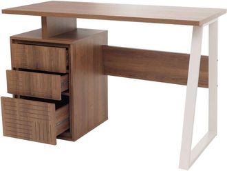 Hhg neuwertig] Schreibtisch 903, Bürotisch Computertisch Arbeitstisch, Schublade, Melamin Holz, 77x118x58cm braun