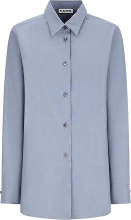 Jil Sander Femme, Blouses et Chemises, Bleu, Taille: 48 FR Lightweight Poplin Shirt