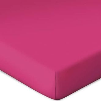 Bassetti Topper Spannbettlaken Uni Fuchsia 576 aus Baumwolle und Elasthan in der Farbe Fuchsia, Maße: 90cm x 190cm, 100cm x 220cm, 9302353
