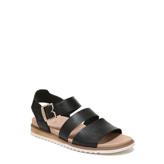 Dr. Scholls Shoes Island Glow Flache Riemchensandalen für Damen, Schwarz glatt, 40.5 EU