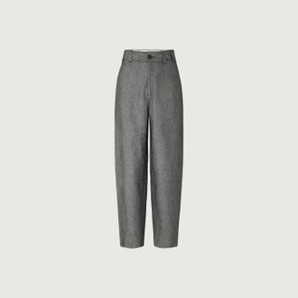 SOEUR PANTALON ALOUETTE NOIR/&Eacute;CRU