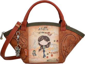 Anekke Shopper Damen - Tasche aus Polyester mit 2 Griffen und Schulterriemen - Reißverschluss - Zubehör und Accessoires für Damen - Maße 41 x 19 x 13 cm, bun