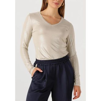 Summum Top Longsleeve Fluid Coated - - Knitwear - Damen - Beige - 2XL