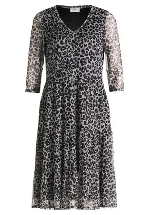 Vera Mont Damen Stufenkleid mit Stufen 40, Grau/Schwarz