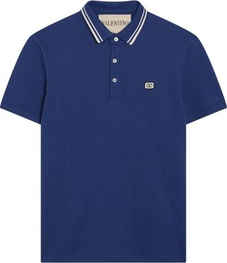 Valentino Garavani Homme, Tops, Bleu, Taille: XL Polo VLogo Signature