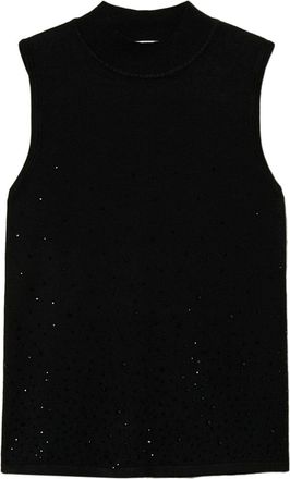 Twin-Set Gestricktes Oberteil mit Kristallen - Schwarz