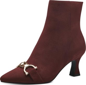 Marco Tozzi Damen Stiefeletten Spitz mit Absatz Elegant, Rot (Bordeaux), 42