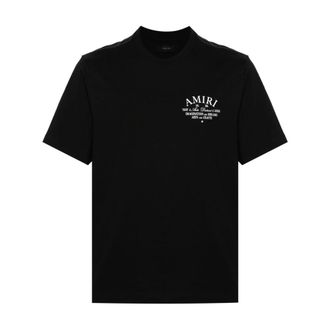 Amiri Schwarzes T-Shirt mit Logo-Print und Rundhalsausschnitt - - Tops - Herren - Schwarzk - S