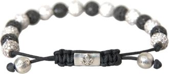 Nialaya Femme, Accessoires, Multicolore, Taille: M Bracelet Perles Noir Blanc