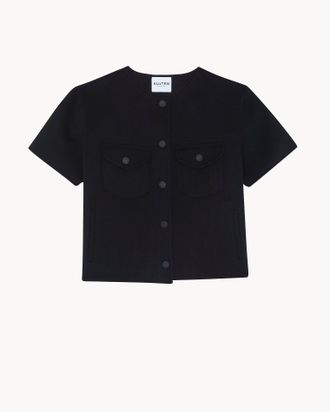 Kujten Veste crop col rond cachemire - Veste Zafira