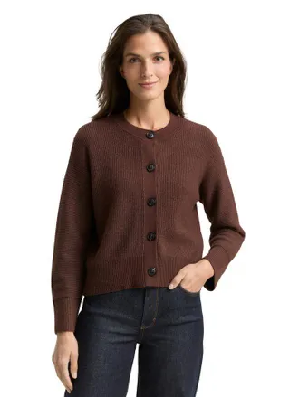 Tom Tailor Strickjacke mit Rippb&uuml;ndchen