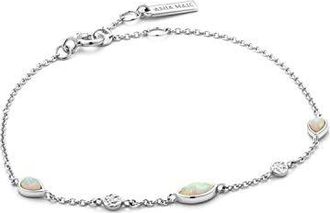 Ania Haie Bracelet pour femme Minéral Glow en argent sterling, serti de 3 pierres dopale, longueur 16,5 cm + 2 cm, avec emballage cadeau