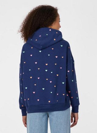 Ragwear Kapuzensweatshirt PIRITA HEARTS mit seitlichen Eingrifftaschen und bunter allover Herzchenstickerei