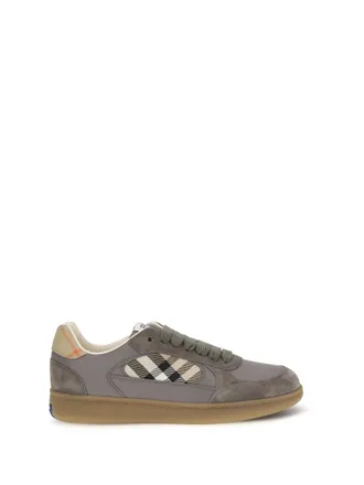 Burberry Mens Sneakers Terrace Leather Check Tower-Sand Upper: Calf Trainers Tower/sand