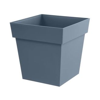 Eda Blumentopf, quadratisch, Toskana, 50 cm, Volumen 87 l, 49,5 x 49,5 x 52,5 cm, Jeansblau