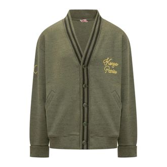 Kenzo Paris Chainstitch Cardigan mit Stickerei - - Knitwear - Herren - Gr&uuml;n - L