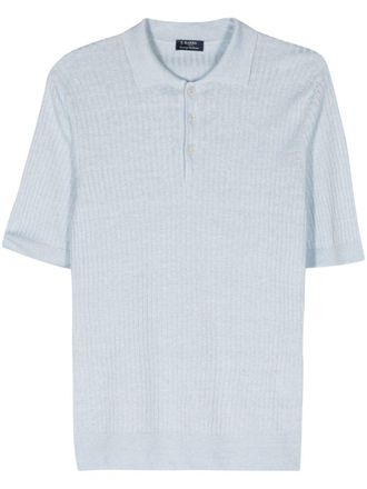 Barba Geripptes Poloshirt - Blau