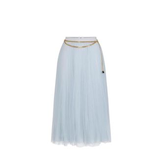 Elisabetta Franchi T&uuml;llrock mit Schmuckg&uuml;rtel - - Skirts - Damen - Blau - L