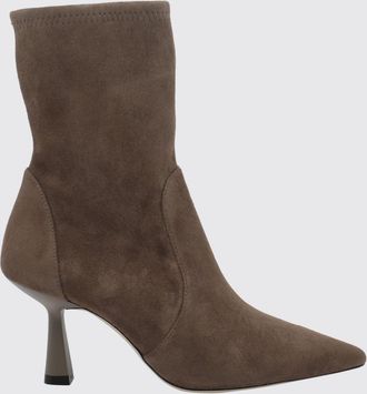 Stuart Weitzman Power Wildleder-Stiefeletten mit Spulenabsatz