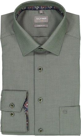Olymp Herren Hemd gr&uuml;n meliert Comfort Fit
