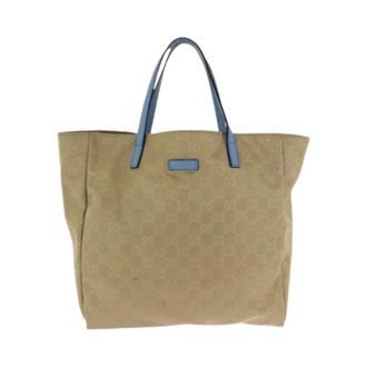 Gucci Sac cabas en nylon et cuir Pre-owned - Femme - Pre-owned - Beige - Taille: ONE Size