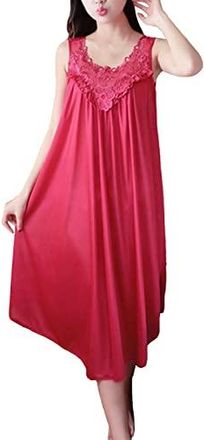 Generic Chemise de Nuit Femme Manches Courtes Robe de Nuit Grande Taille Casual Vêtements de Nuit en Coton Doux T Shirt de Nuit Col Rond Ample de Pyjamas Nuis