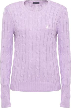 Ralph Lauren Femme, Pulls, Violet, Taille: 36 FR Pull en maille torsad&eacute;e de coton