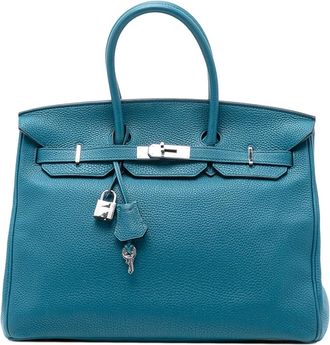 Herm&egrave;s Crossbody Bags - Togo Birkin Retourne 35 - Gr. unisize - in Blau - f&uuml;r Damen