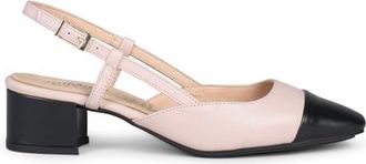 miMaO Audrey - Slingbacks Bicolores en Cuir Nude, EU 38