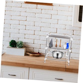 Holibanna Mehrschichtiges K&uuml;chenregal Edelstahl Aufbewahrungsregal F&uuml;r Haushalt Platzsparend Stabil Mit Hoher Druckbest&auml;ndigkeit