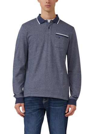 s.Oliver Langarm-Polo mit B&uuml;ndchen in Melange-Optik